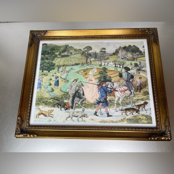 Accents | Vintage Pauline Baynes Framed Art Colonial Victorian Colorful ...